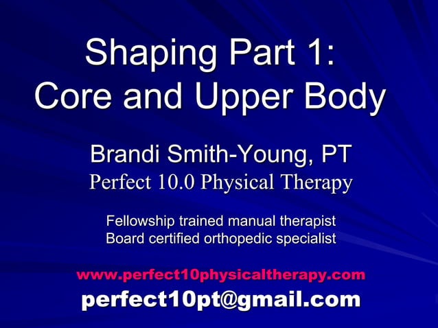 Shaping part 1 core and upper body | PPT