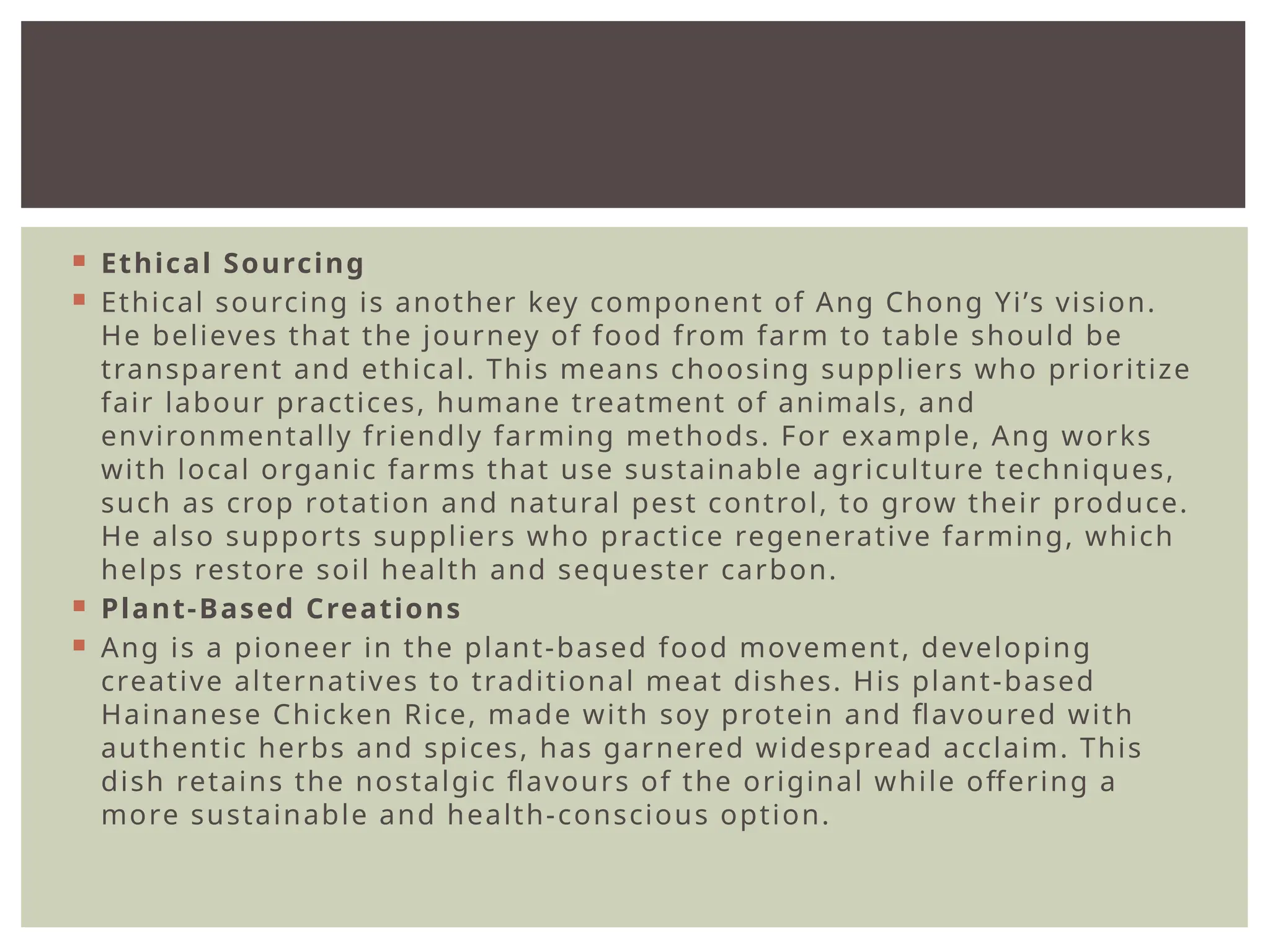 Shaping Tomorrow’s Cuisine: Ang Chong Yi’s Sustainable Food Vision for Singapore | PPTX