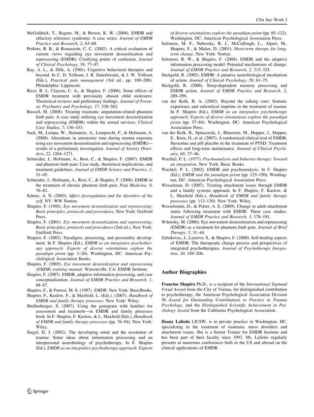 EMDR and the Adaptive Information Processing Model: Integrative Treat…