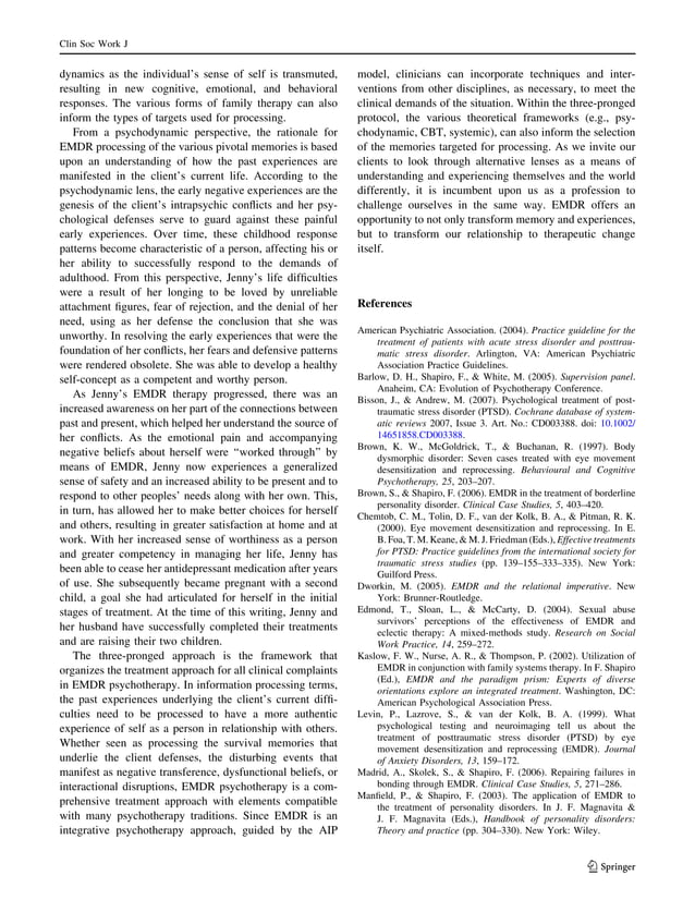 EMDR and the Adaptive Information Processing Model: Integrative Treat…