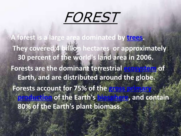 types of forest | PPTX | Geography | Science