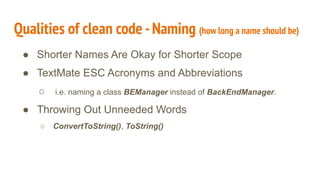 Sharable of qualities of clean code | PPT
