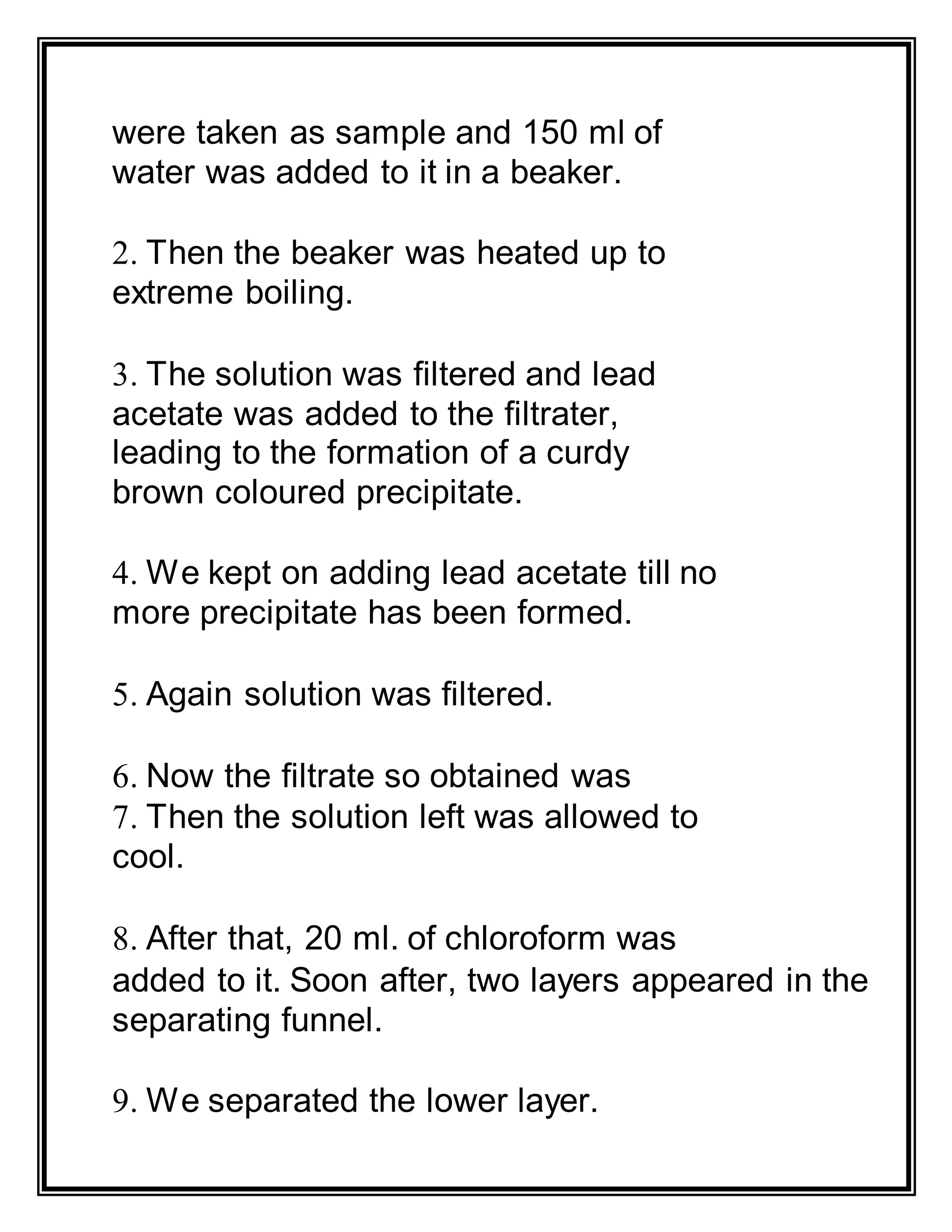 chemistry project on detection of caffeine in tea | DOCX