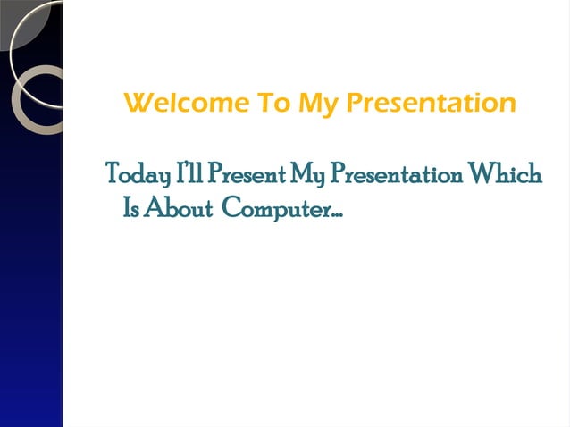 Presentation About Computer By Sharafat Ali | PPT