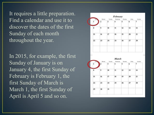 How to remember days of each dates throughout the year? | PPT