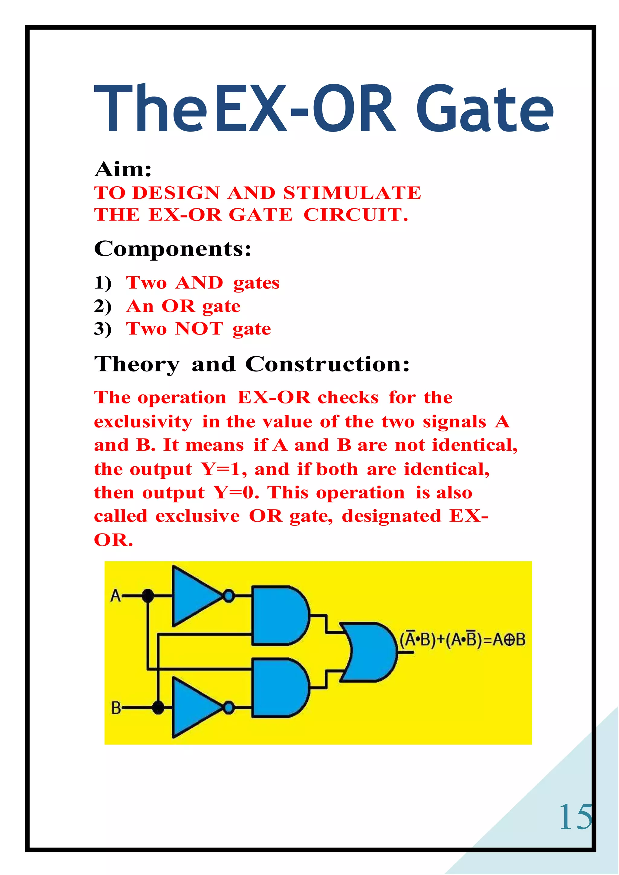 Physics investigatgory project on logic gates class 12 | DOCX