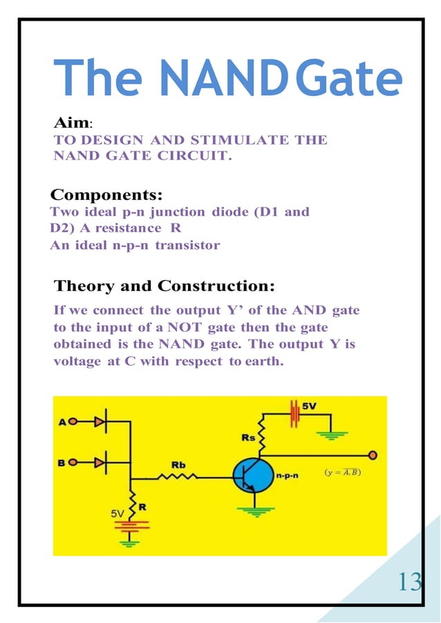 Physics investigatgory project on logic gates class 12 | DOCX