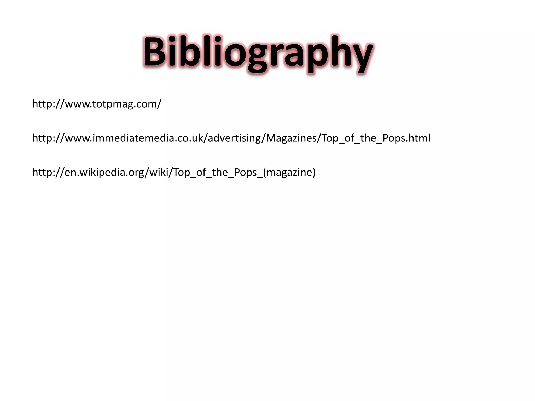 Magazine Analysis - Top Of The Pops | PPT