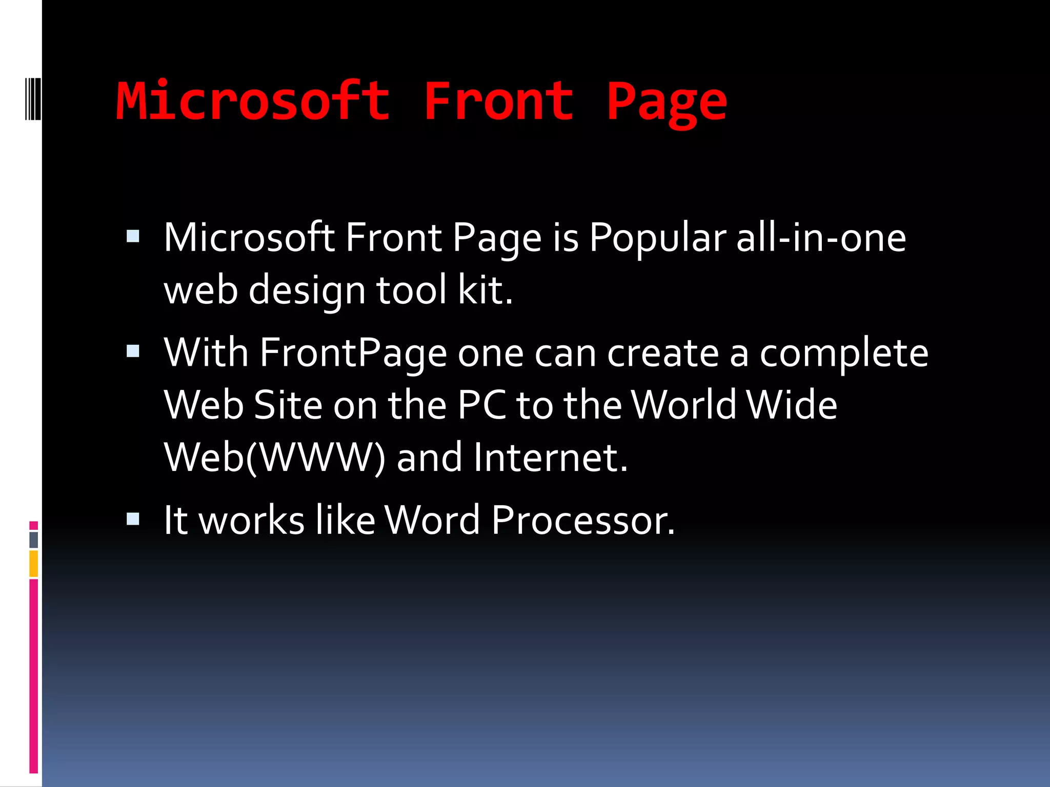 Microsoft Front Page | PPTX