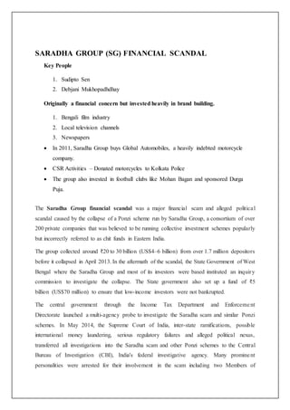 “SARADHA GROUP (SG) FINANCIAL SCANDAL” | DOCX