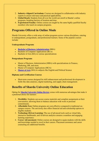 Sharda University Online Education.pdf,. | PDF