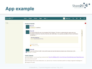 Share2B Technical Overview | PPTX | Databases | Computer Software and Applications