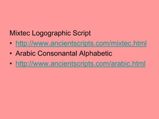 Cultural writing systems and their languages (questioned document) | PPT