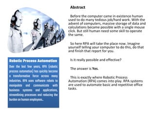 Robotic Process Automation-RPA | PDF
