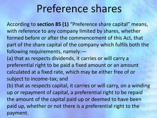 Share and share capital | PPTX