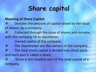 Share and share capital | PPTX