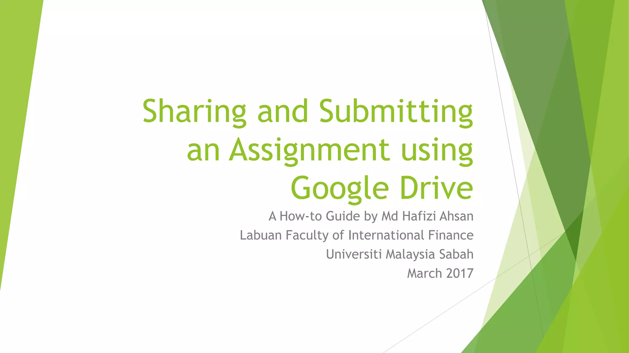 Sharing and Submitting an Assignment Using Google Drive | PPTX