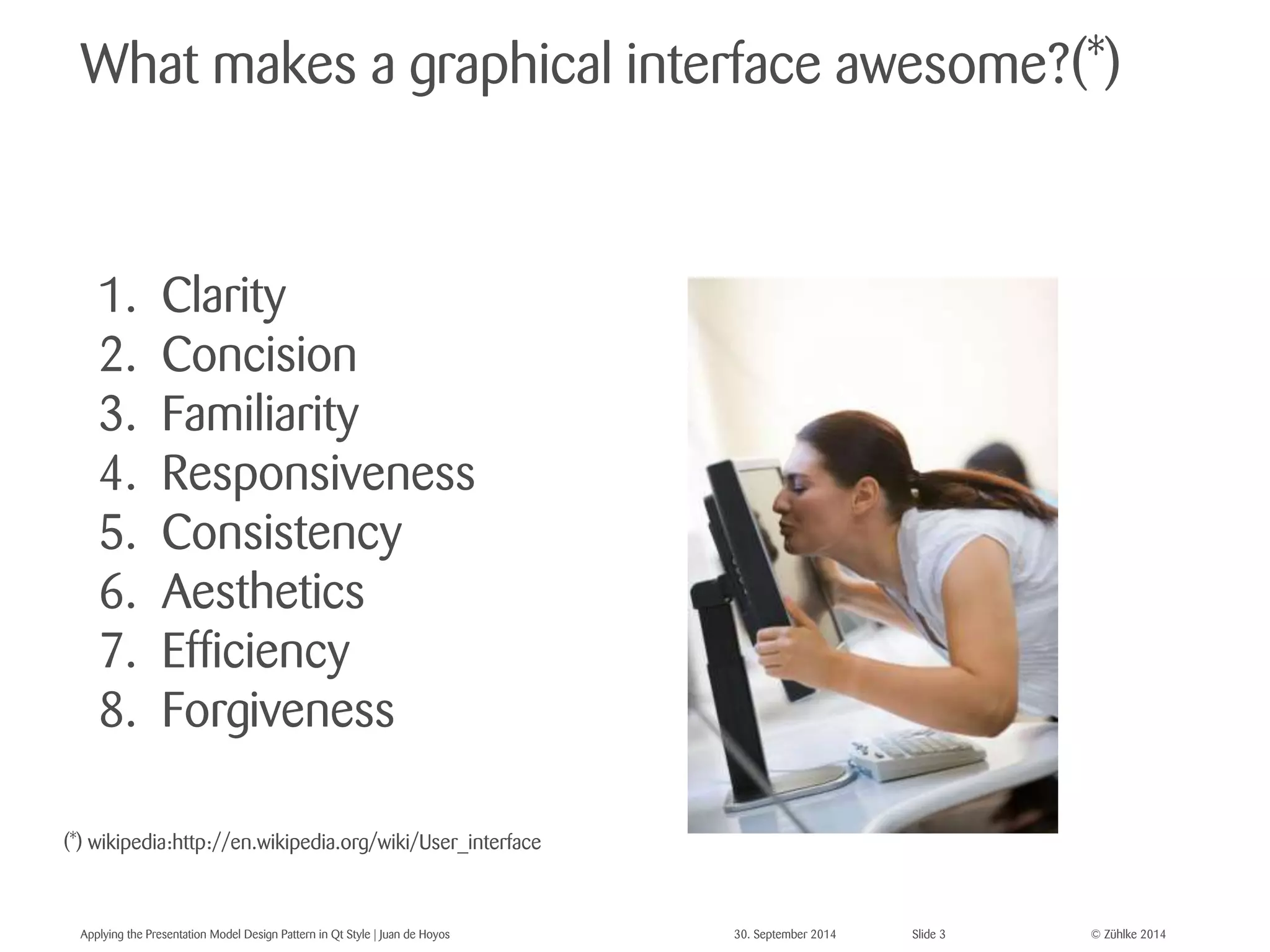 Applying the Presentation Model Design Pattern in Qt | PPTX
