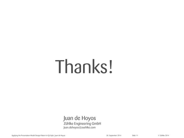 Applying the Presentation Model Design Pattern in Qt | PPTX ...