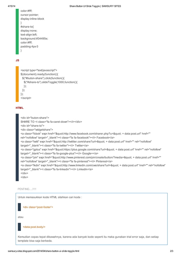Share button ui slide toggle | PDF