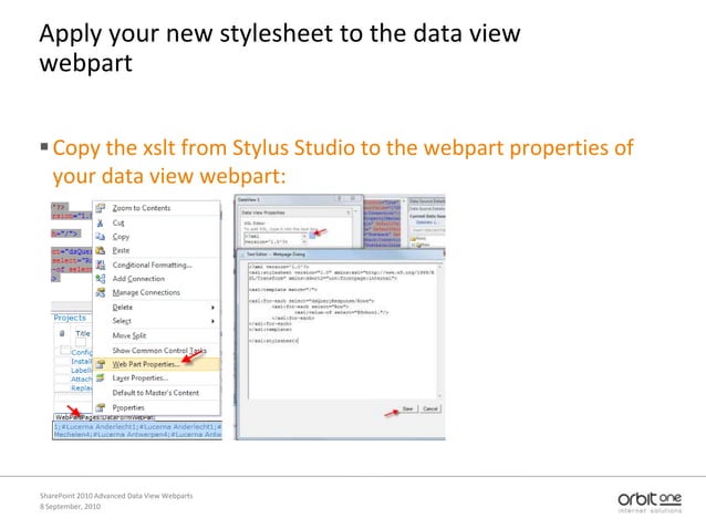 SharePoint 2010 Data View webparts - Advanced editing methods | PPT