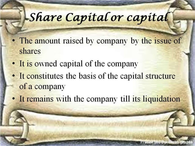 Share capital: Meaning and types | PPTX