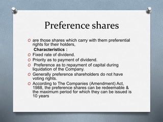 share capital of a company ,meaning and typs | PPTX