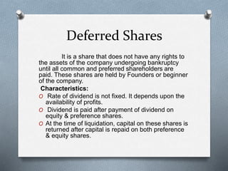 share capital of a company ,meaning and typs | PPTX
