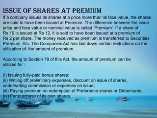 SHARE CAPITAL it's treatment in issue of share | PPTX