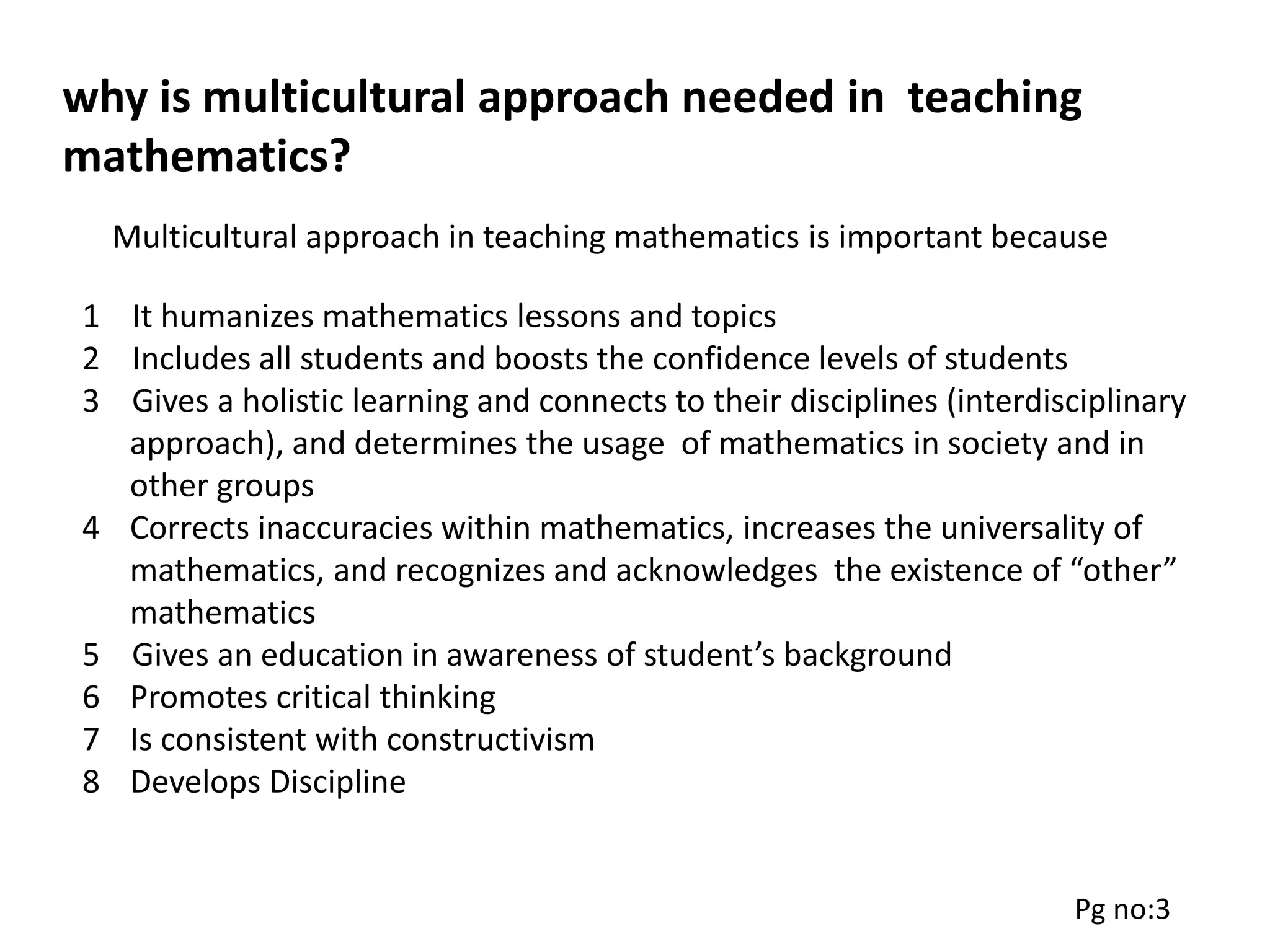 Multicultural Mathematics Ppt