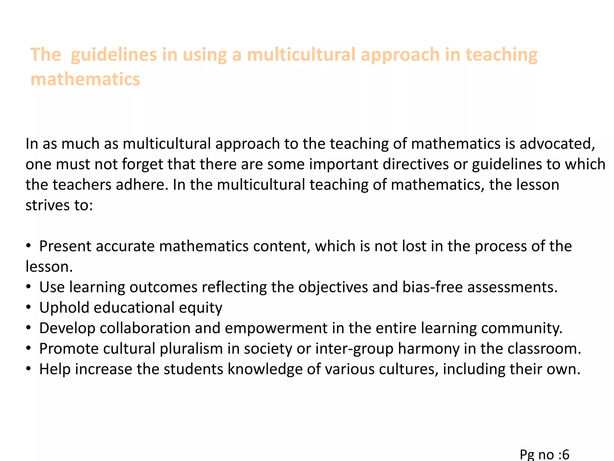 Multicultural Mathematics Ppt