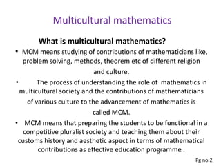 Multicultural mathematics | PPTX