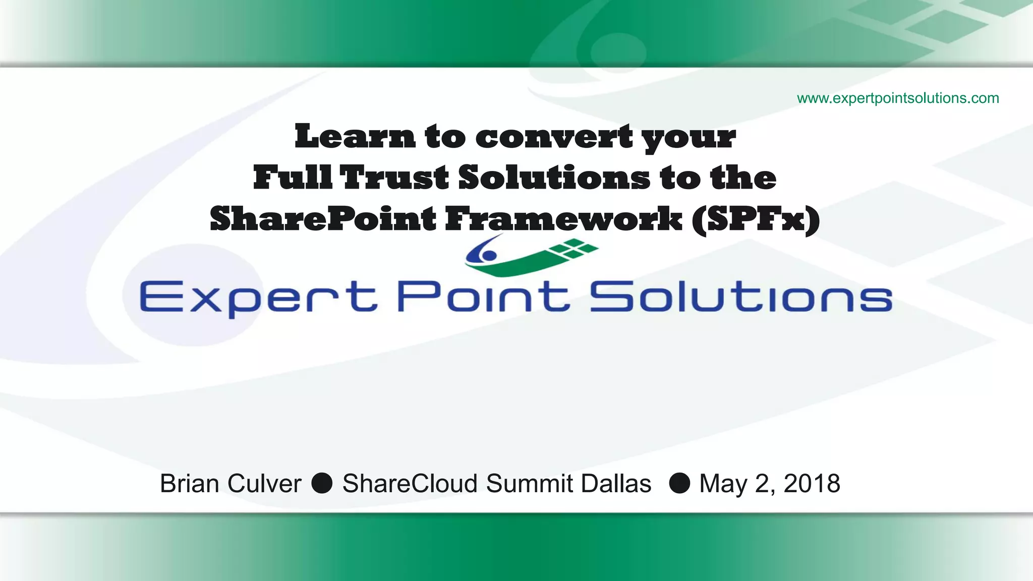 How to convert your Full Trust Solutions to the SharePoint Framework (SPFx) | PDF