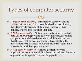 computer security and its relationship to computer forensic | PPTX