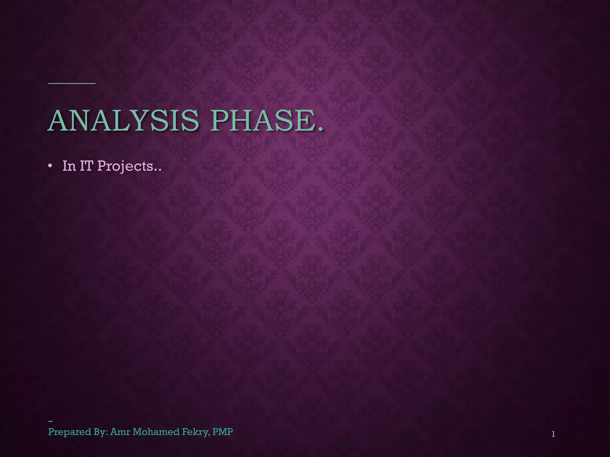 Analysis Phase | PPT