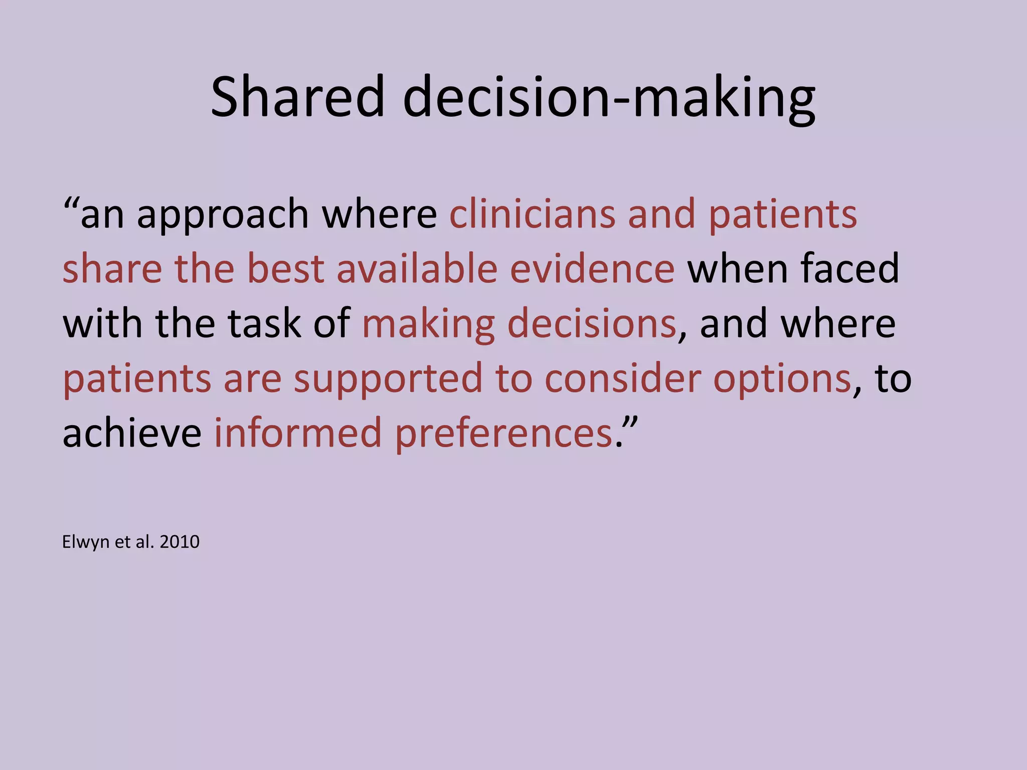 Shared Decision Making Ppt