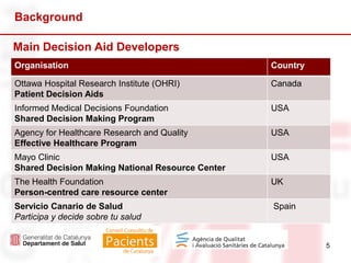 Shared Decision Making in Health in Catalonia | PPT