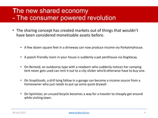 Shared economy - Collaborative consumption - The sharing economy | PPTX