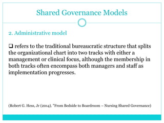 Shared governance in nursing | PPTX