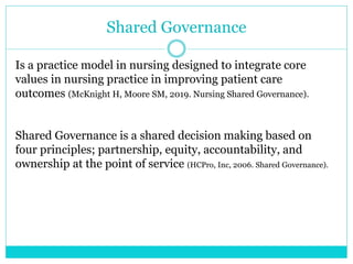 Shared governance in nursing | PPTX