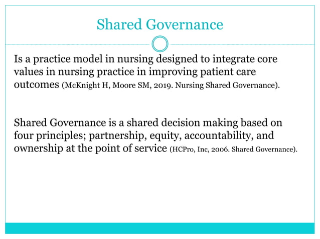 Shared governance in nursing | PPTX | Healthcare Industry | Industries