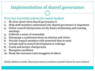 Shared governance in nursing | PPTX