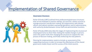 Shared Governance: Integrating Nurses Towards Excellence | PPTX