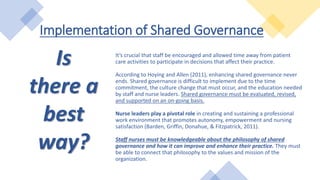 Shared Governance: Integrating Nurses Towards Excellence | PPTX