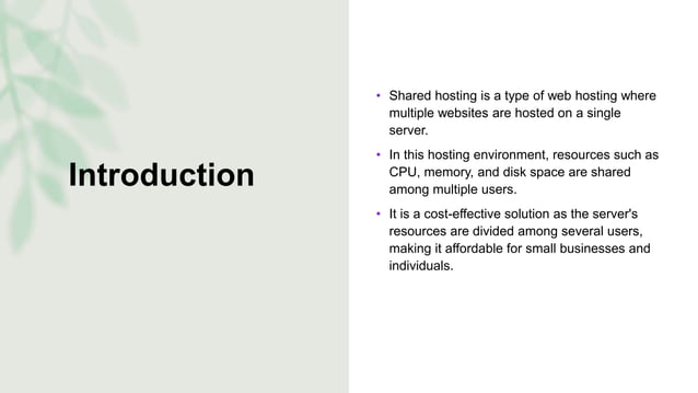 Shared Hosting | PPTX