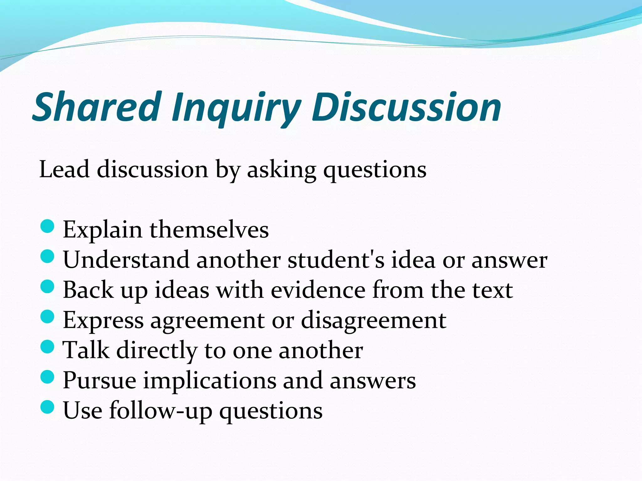 Shared Inquiry Overview | PPT
