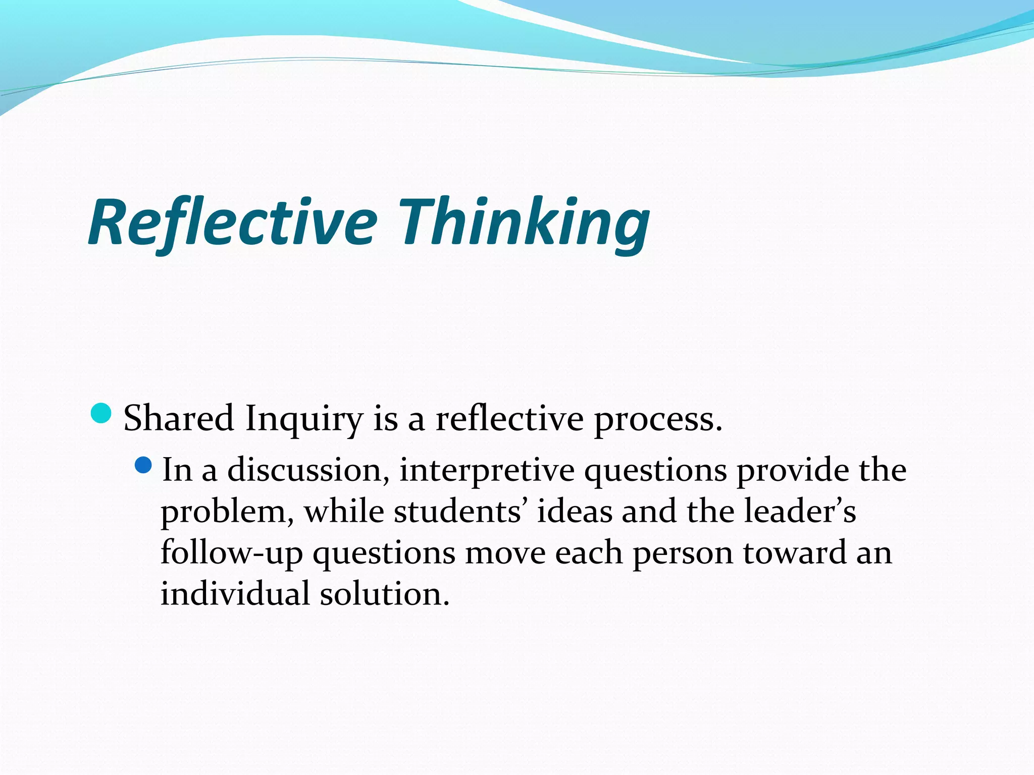 Shared Inquiry Overview | PPT