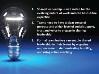 Shared Leadership in Teams: Expanding Traditional Approaches to ...