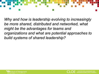 Shared Leadership in Teams: Expanding Traditional Approaches to ...