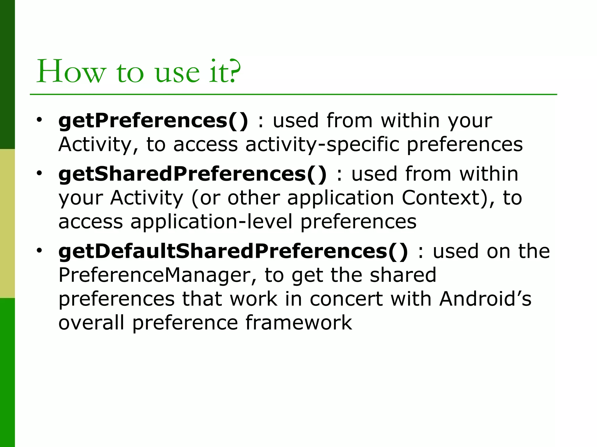 Shared preferences | PPT
